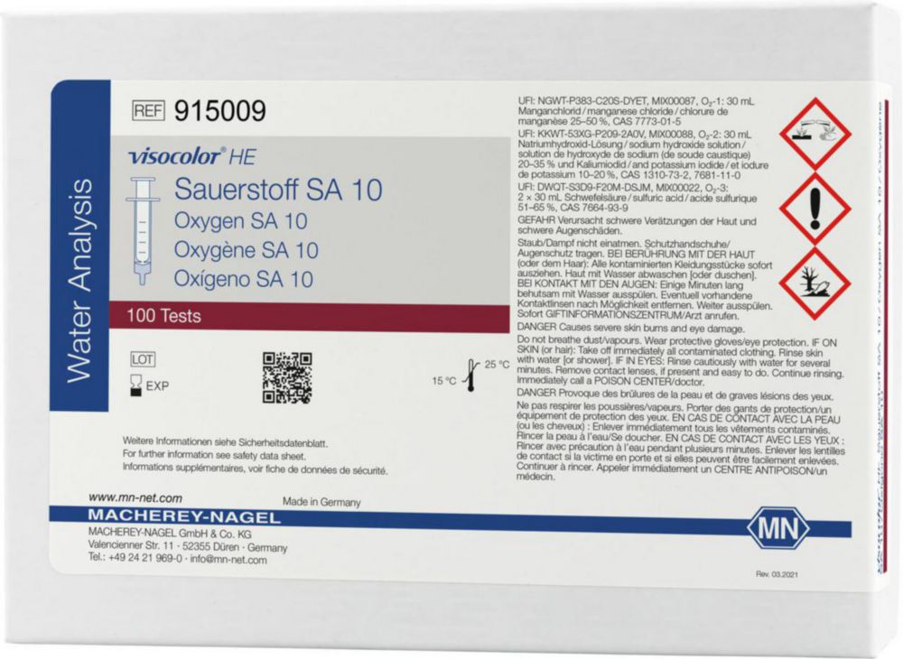 Testkits VISOCOLOR® HE für Gewässeranalysen | 100* | GHS05, GHS07 ...